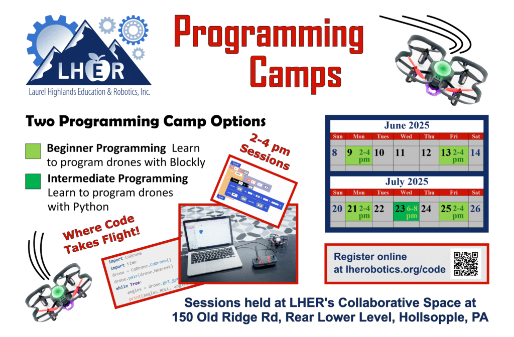 Programming Camp Ad 2025 - Laurel Highlands Education & Robotics